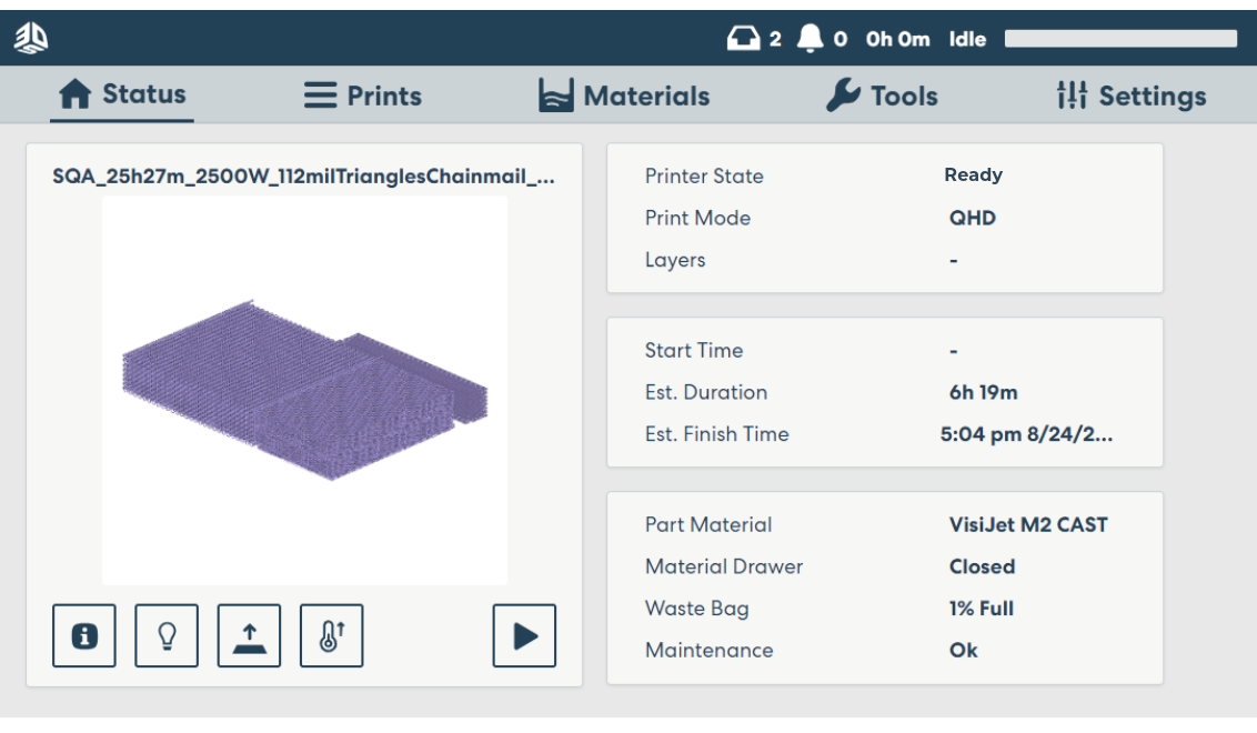 MJP 300W Steps for Printing